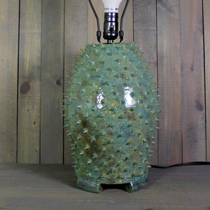 Ceramic Table Lamp - Tall Handmade Lamp With Spikey Texture - Spiked ...