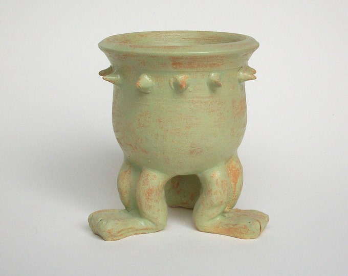 Little Grouchy Pot With Spiked Collar - Etsy