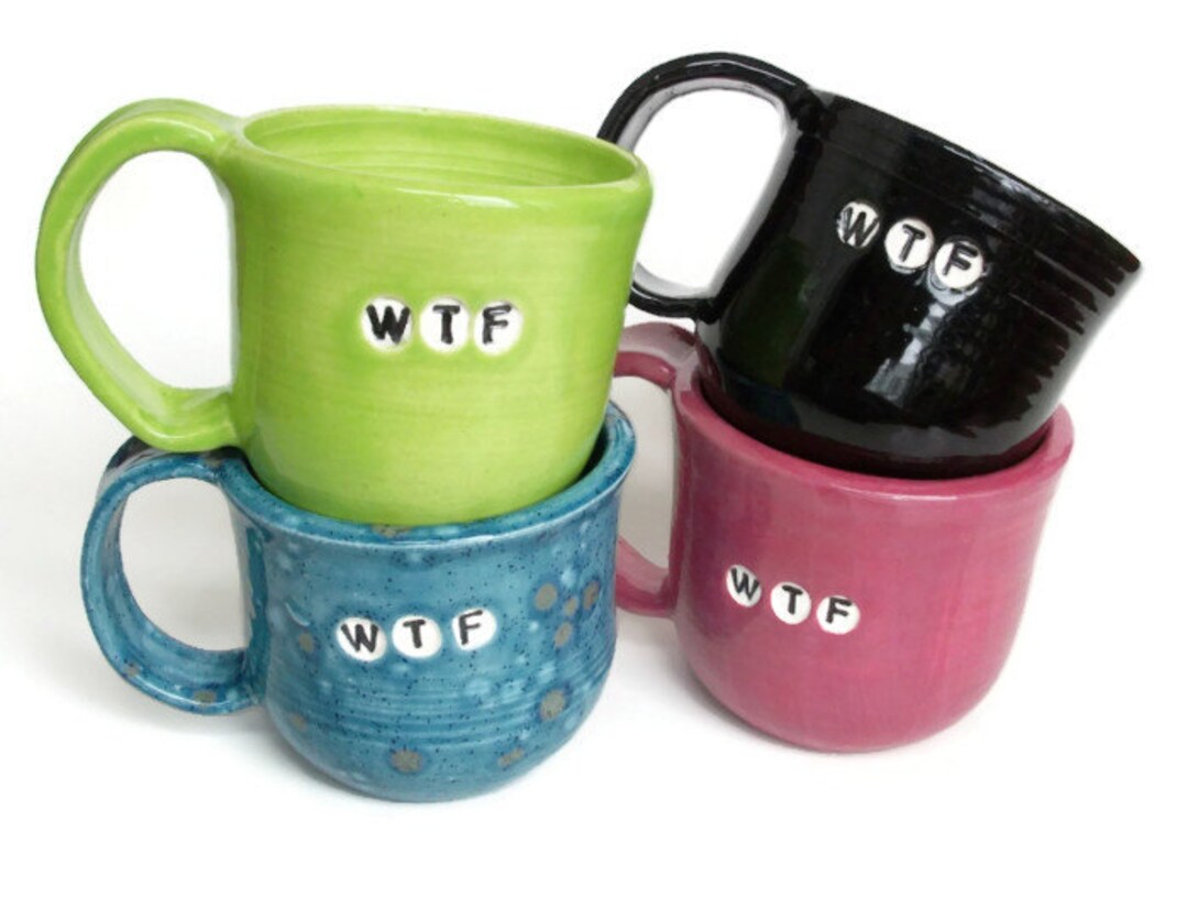 Handmade Ceramic WTF Mug Made to Order - Etsy