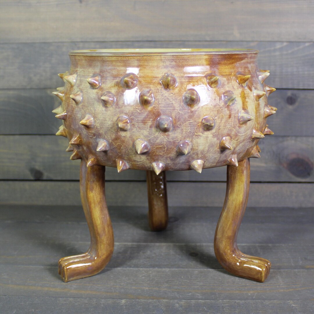 Ceramic Spiked Cactus Planter - Succulent Pot - Grouchy Planter Pot ...