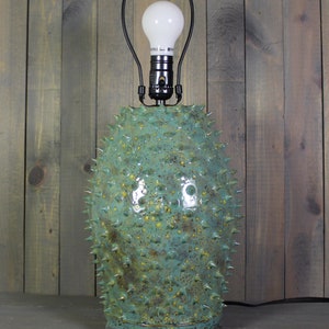 Ceramic Table Lamp - Tall Handmade Lamp With Spikey Texture - Spiked ...