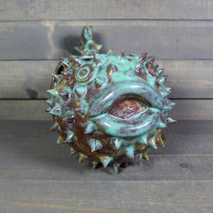 Ceramic Hanging Planter Puffer Fish Planter With Spikes Hanging ...