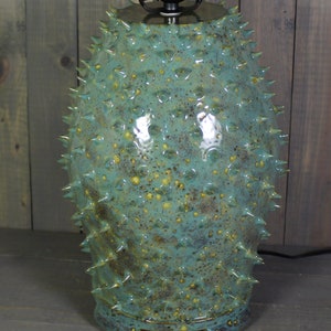 Ceramic Table Lamp - Tall Handmade Lamp With Spikey Texture - Spiked ...