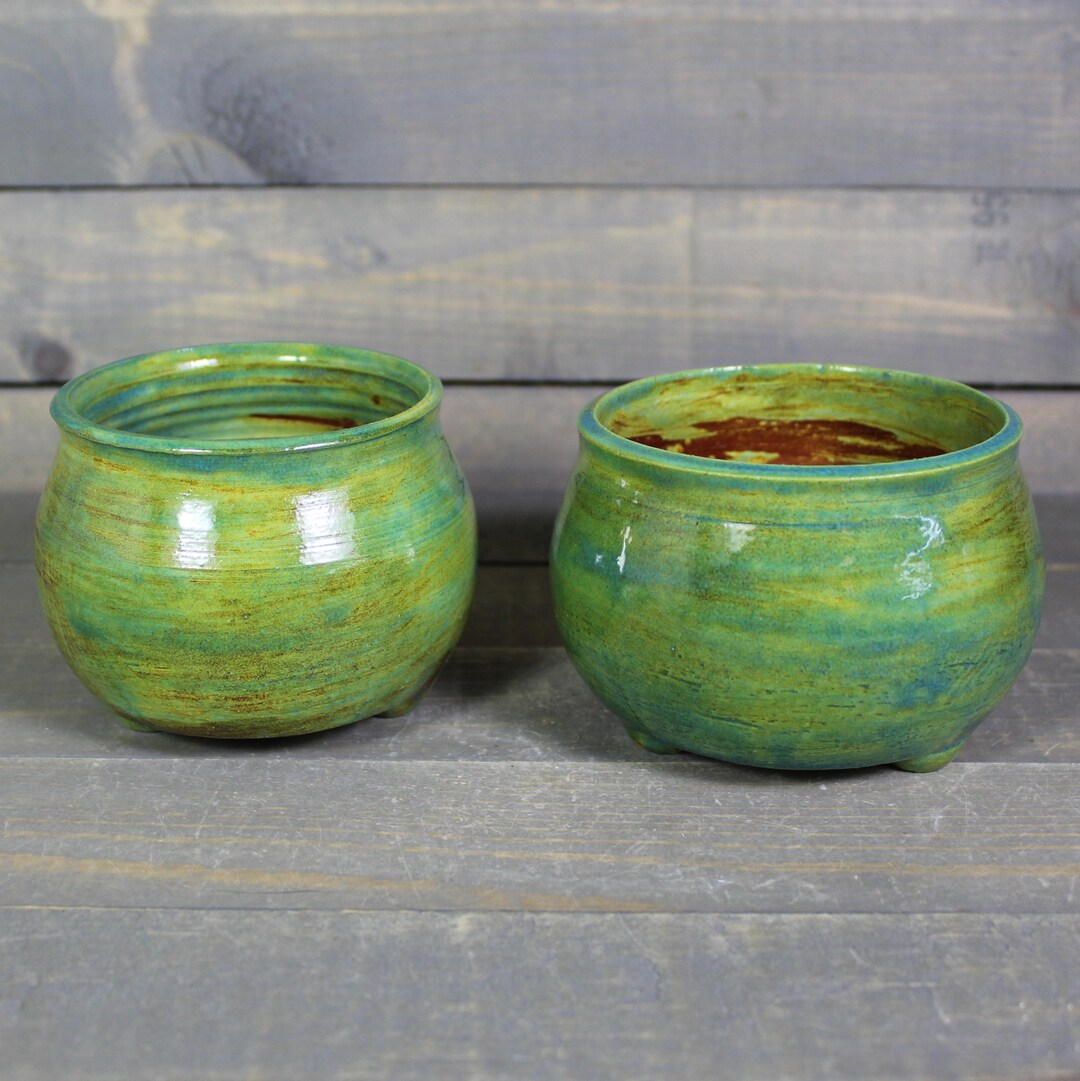 Small Ceramic Planter Set - 2 Small Plant Pots - Small Cactus Planters ...