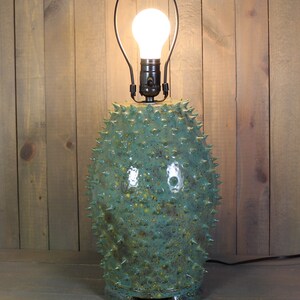 Ceramic Table Lamp - Tall Handmade Lamp With Spikey Texture - Spiked ...