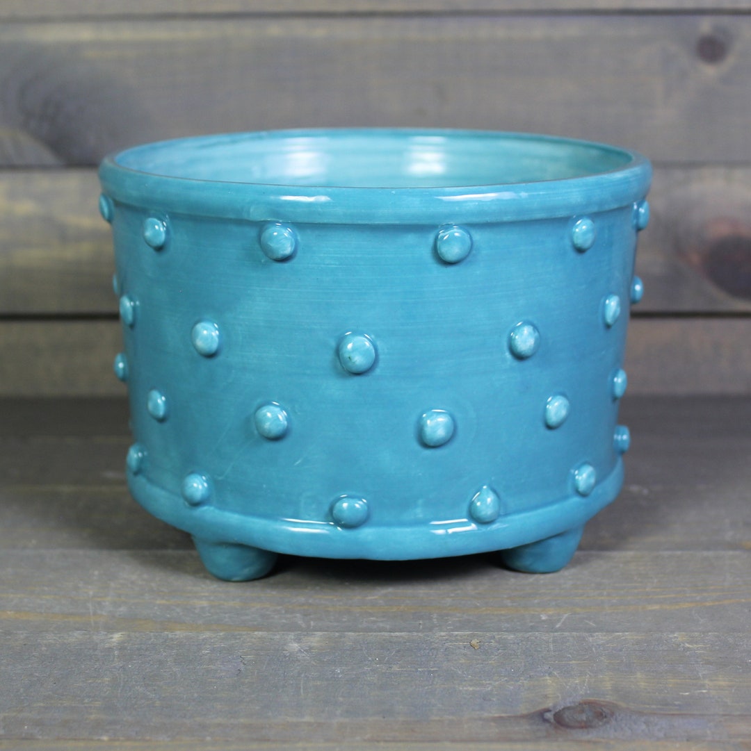 Ceramic Bonsai Planter - Turquoise Planter Pot With Bumps - Succulent ...