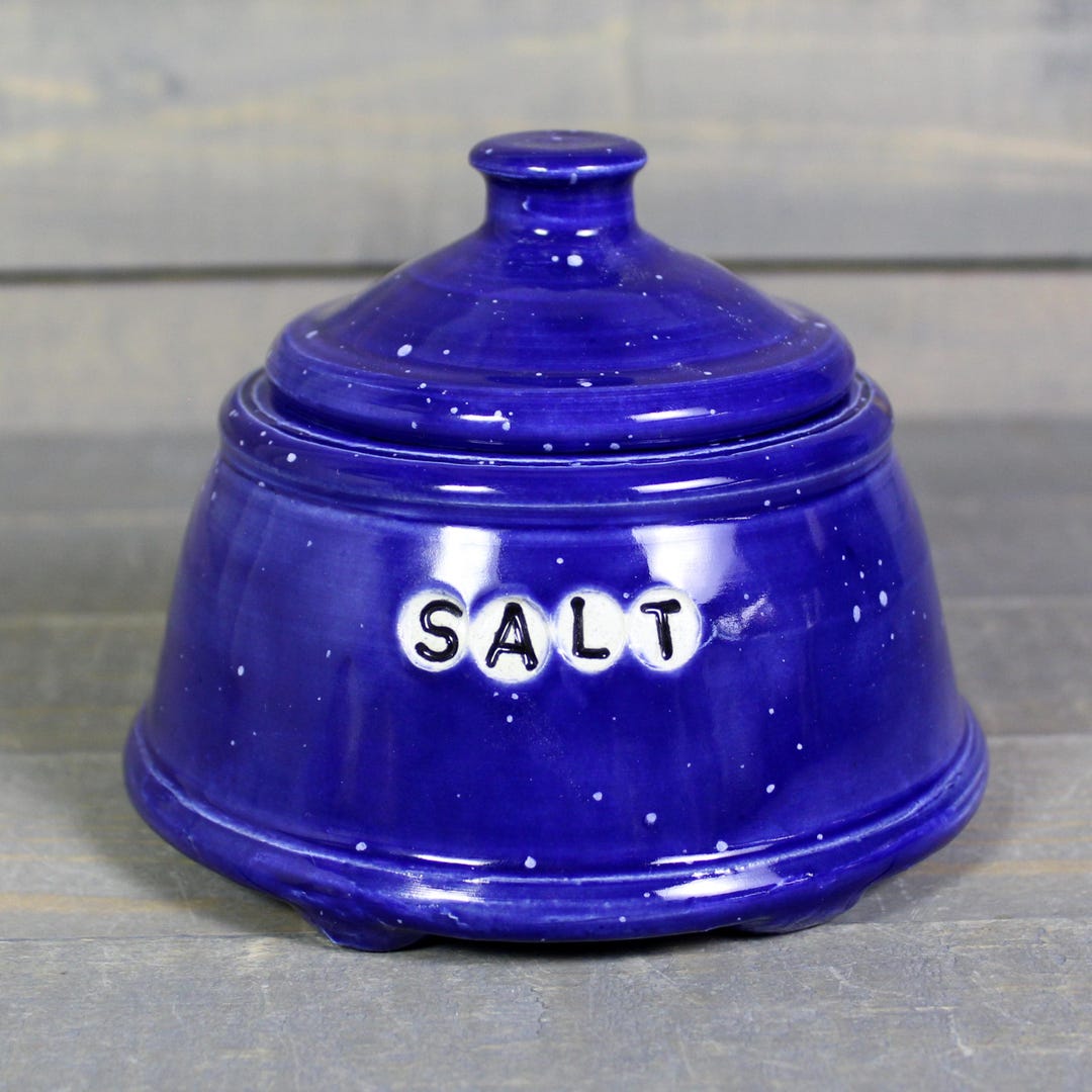 Small Ceramic Trinket Jar - Blue SALT Jar - Small SALT Jar - Etsy