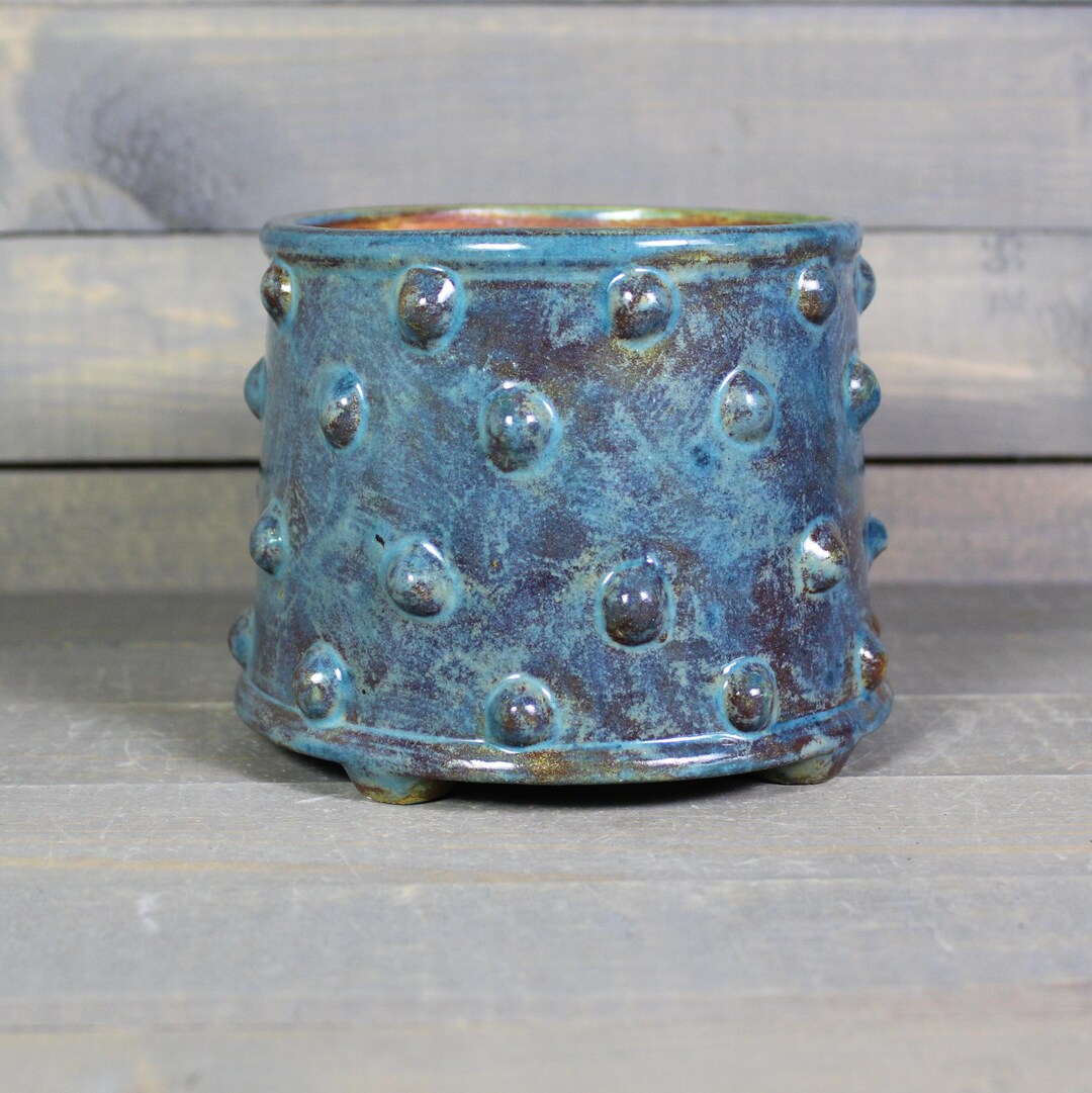 Ceramic Bonsai Planter - Green Planter Pot With Bumps - Succulent Pot ...