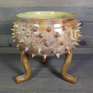 Ceramic Spiked Cactus Planter - Succulent Pot - Grouchy Planter Pot ...