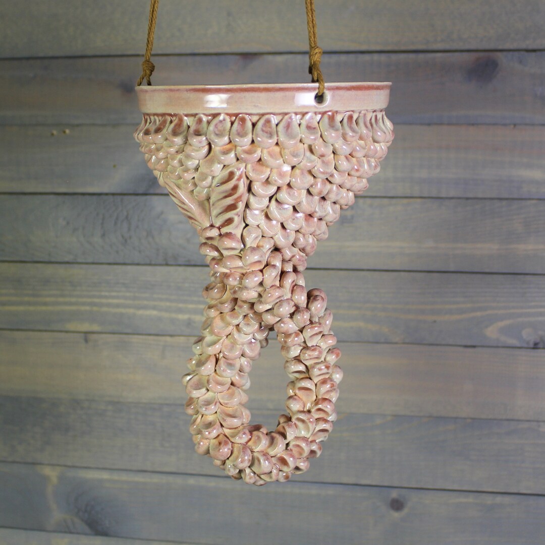 Ceramic Hanging Planter - Mermaid Hanging Planter With Scales ...