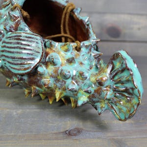 Ceramic Hanging Planter Puffer Fish Planter With Spikes Hanging ...