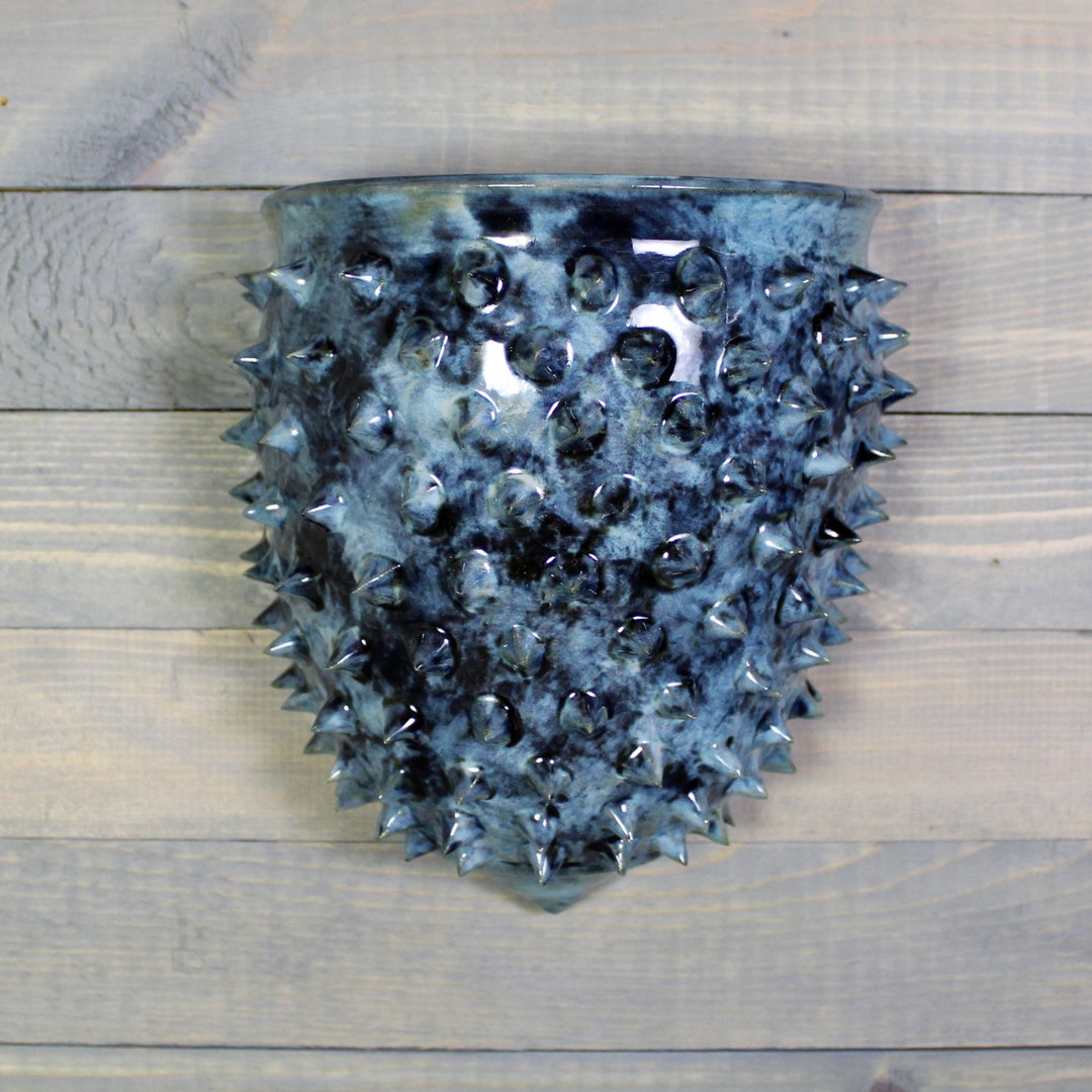 Spiked Ceramic Wall Vase: Handmade Pottery Wall Art - Etsy
