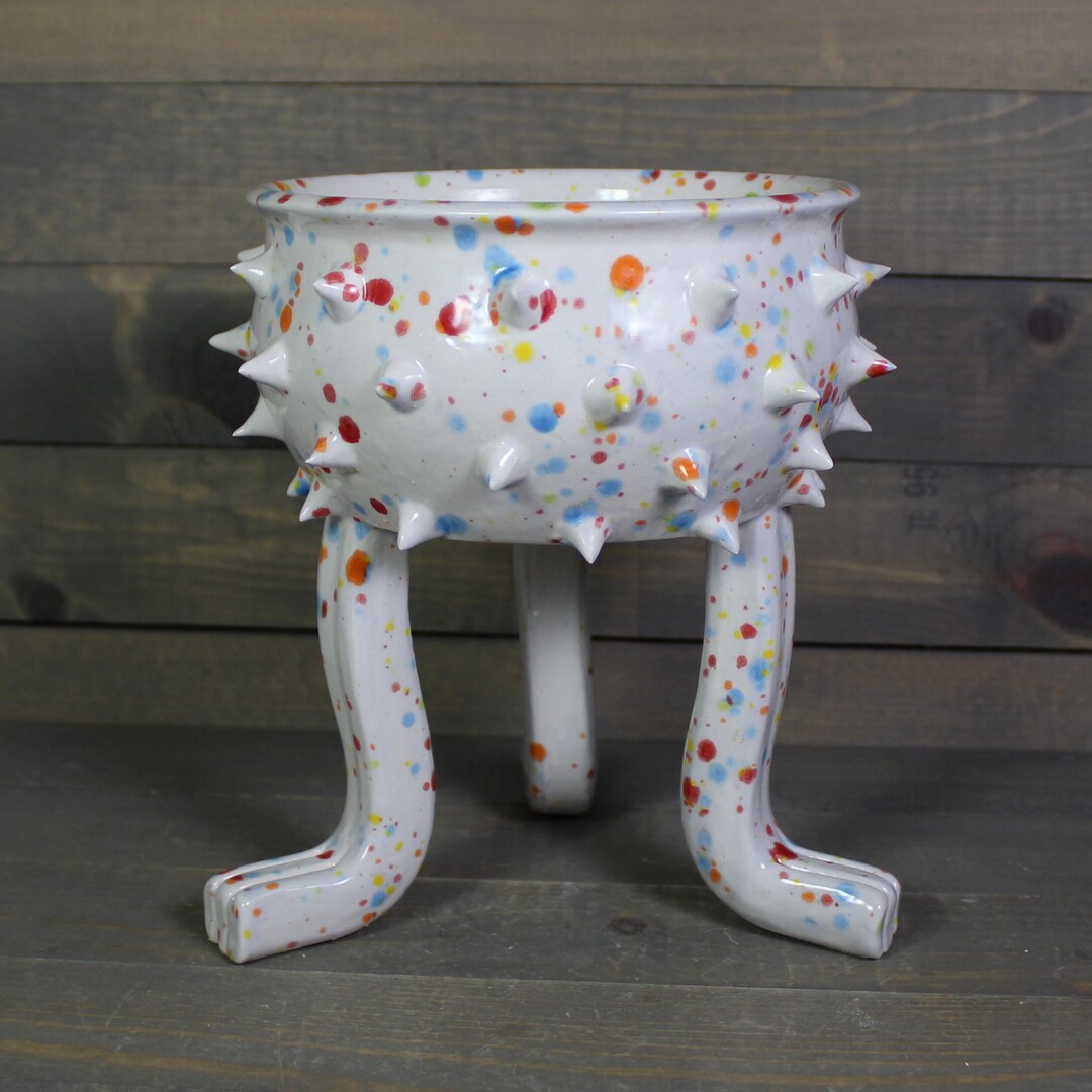 Succulent Cactus Planter - Grouchy Pot Planter - Planter With Spikes ...