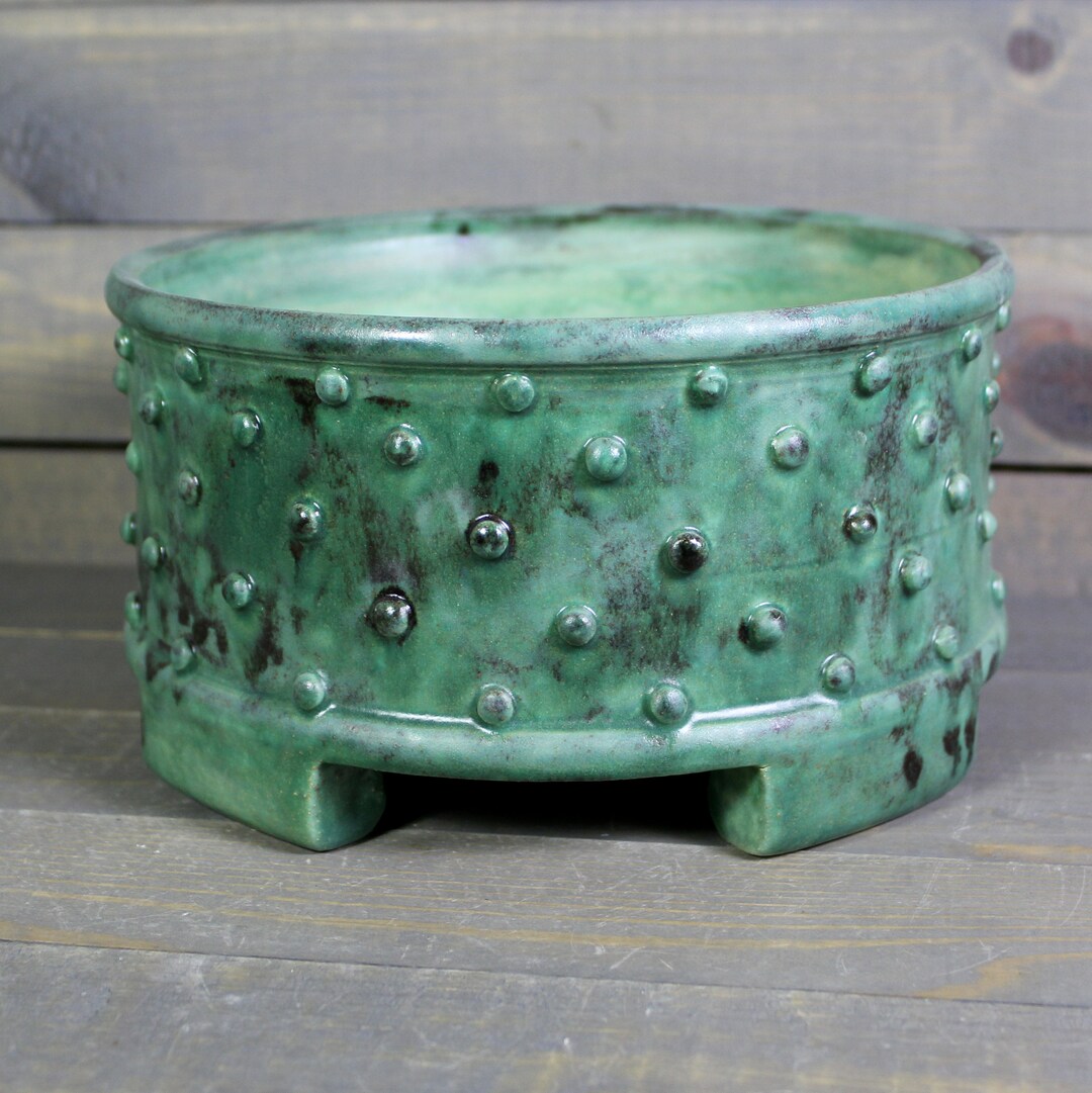 Ceramic Bonsai Planter Green Planter Pot With Bumps Succulent Pot Bumpy ...