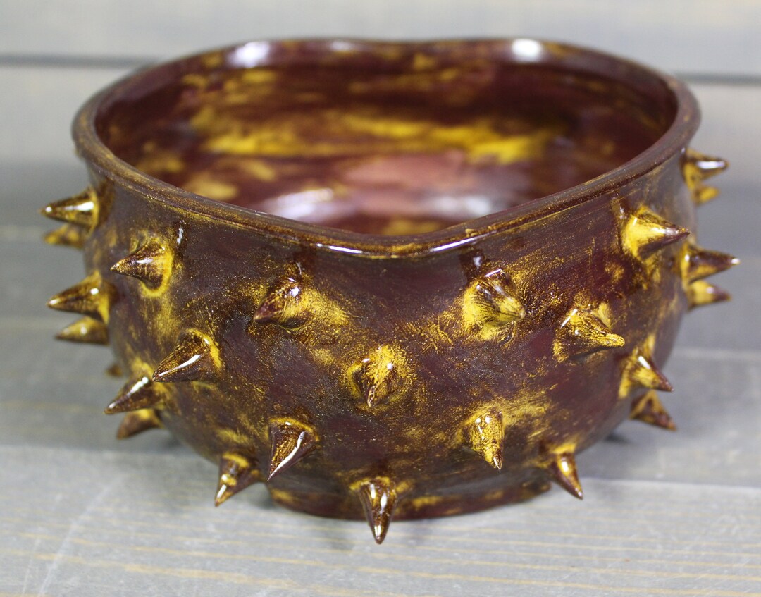 Small Ceramic Heart Planter - Ceramic Heart Pot With Spikes - Mini ...