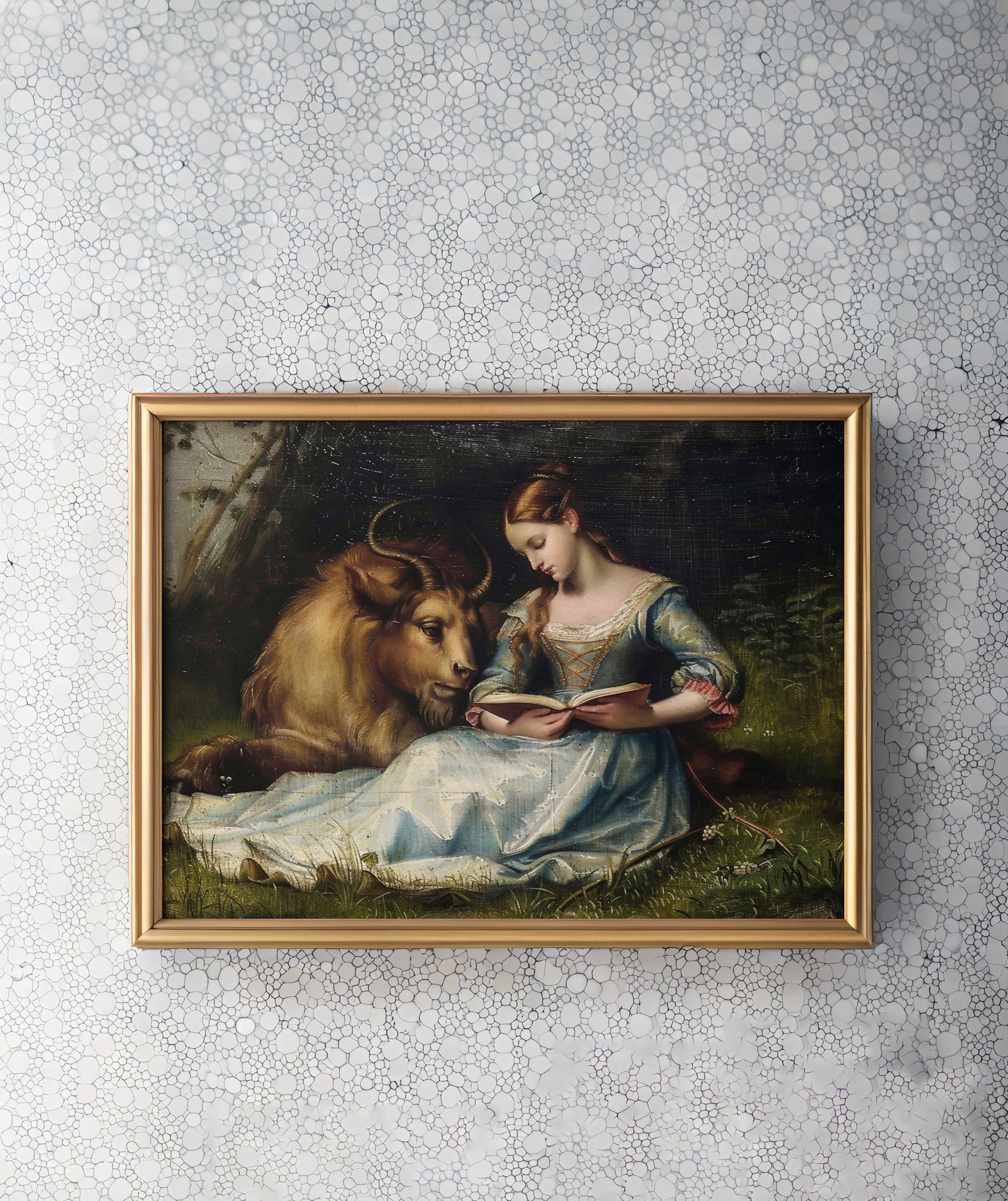 Beauty and the Beast | Moody Oil Painting |vintage Print | PRINTABLE ...