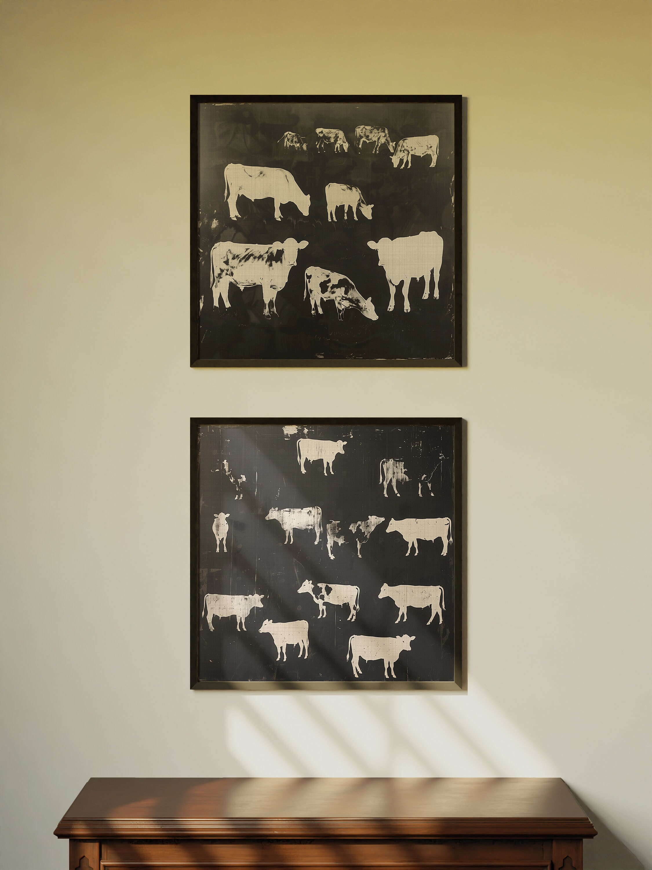 Black Barn Poster Set of 3 | Modern Farmhouse Wall Art | Barn With Cows ...