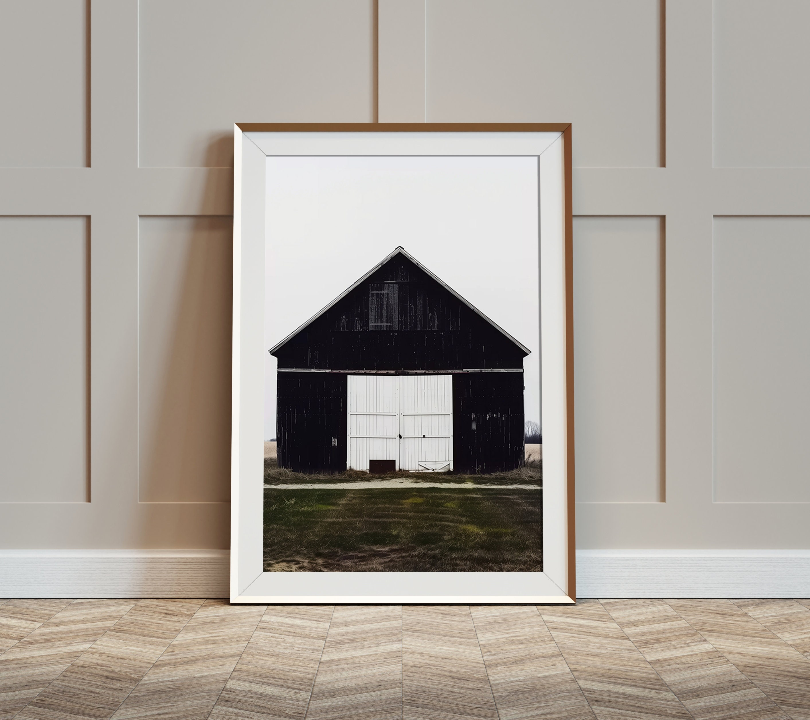 Black Barn Poster Set of 3 | Modern Farmhouse Wall Art | Barn With Cows ...