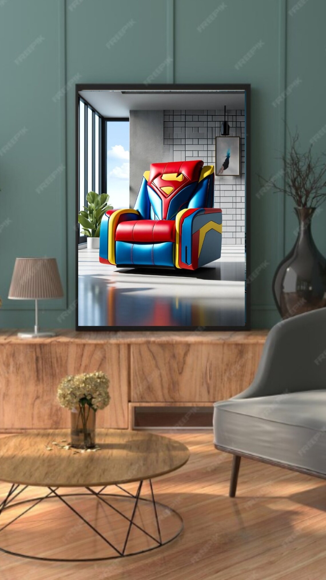 Colorful Retro Wall Art Digital Print, Vintage Modern Art Print ...