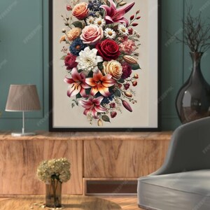 Vintage Flower Prints, Printable Minimalist Botanical Art, Botanical ...