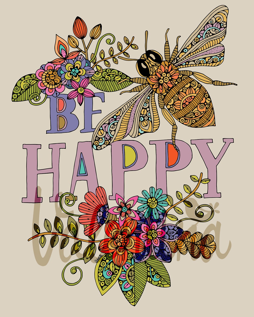 Be Happy! - Art Print - Wall Art Print - Quote Print - Home Print ...