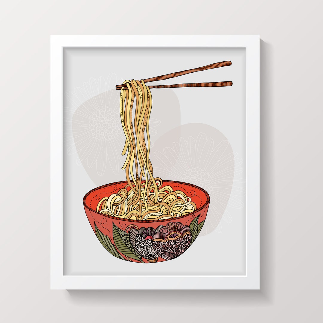 Noodles/ Food / Kitchen / Kitchen Decor / Decoration / Illustration ...