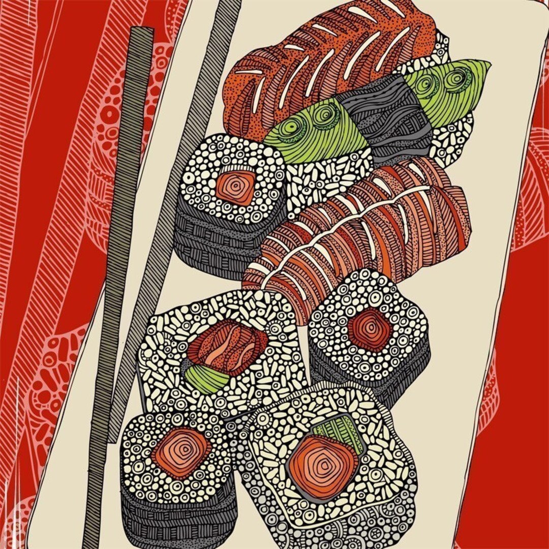 Sushi Digital Print -food Kitchen - Kitchen Decor - Decoration ...