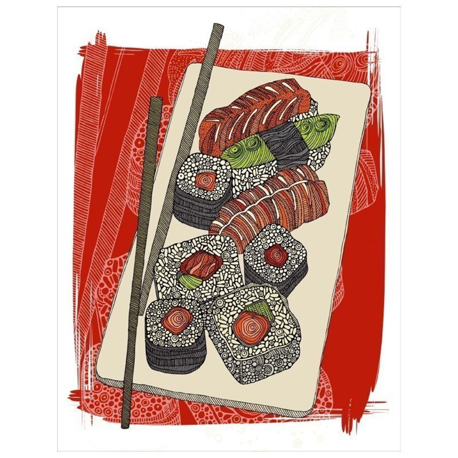 Sushi Digital Print food Kitchen Kitchen Decor Decoration - Etsy