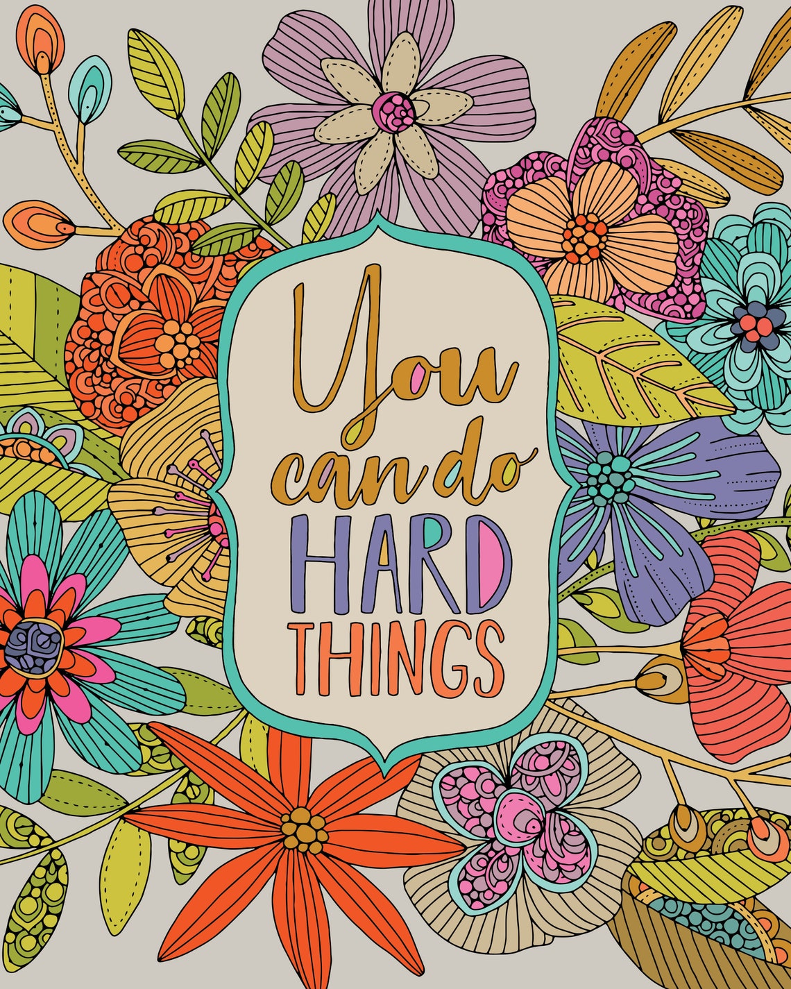 You Can Do Hard Things Art Print: Floral Motivational Wall Decor - Etsy