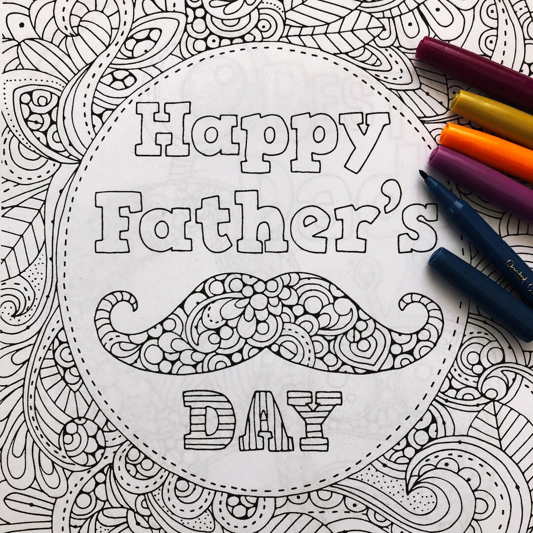 Father's Day Coloring Pages - Dad - Best Dad Ever - Dad Gift - Love ...