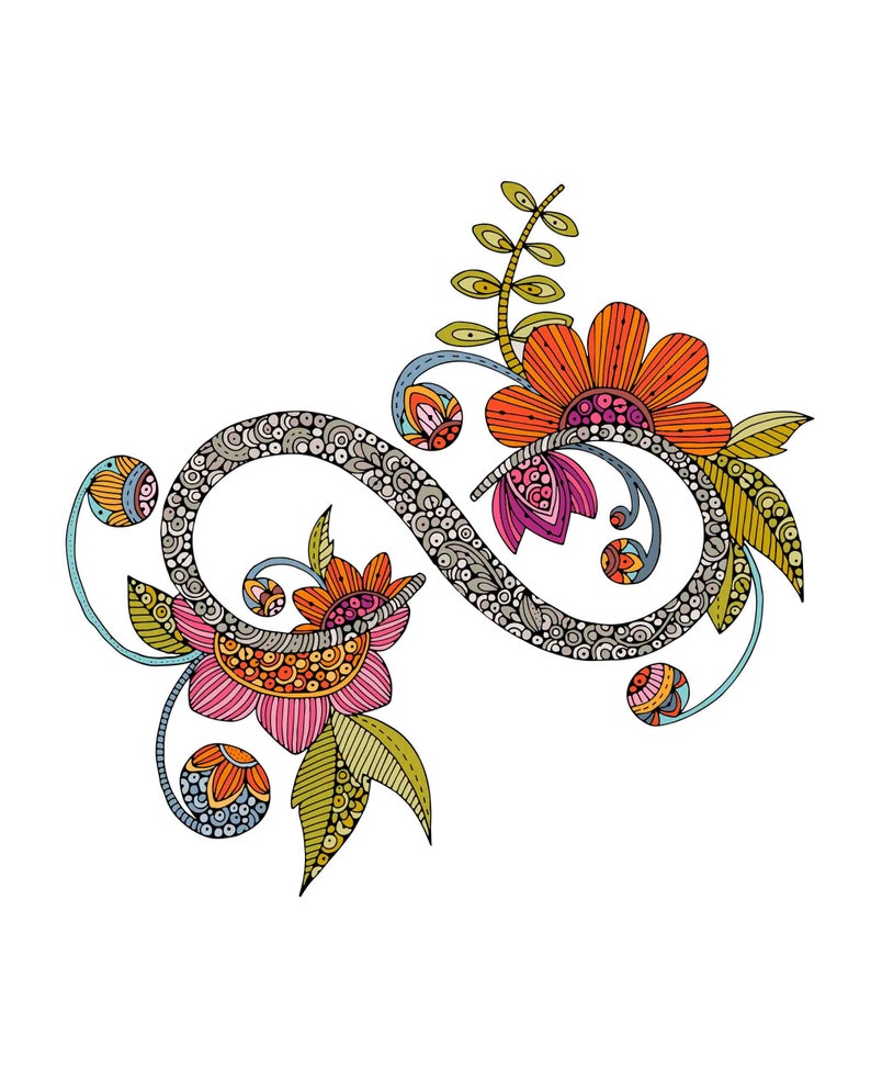 Floral Infinity Symbol Art Print: Inspirational Wall Decor (8x10 Inches ...