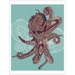 Octopus Bloom Decor Room Decor Flowers Doodle Art Flowers Print Decor ...