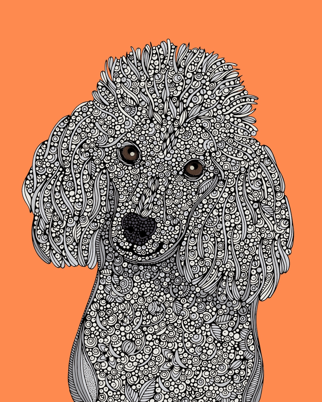 Colorful Poodle Art Print: Modern Dog Lover Home Decor (8x10) - Etsy