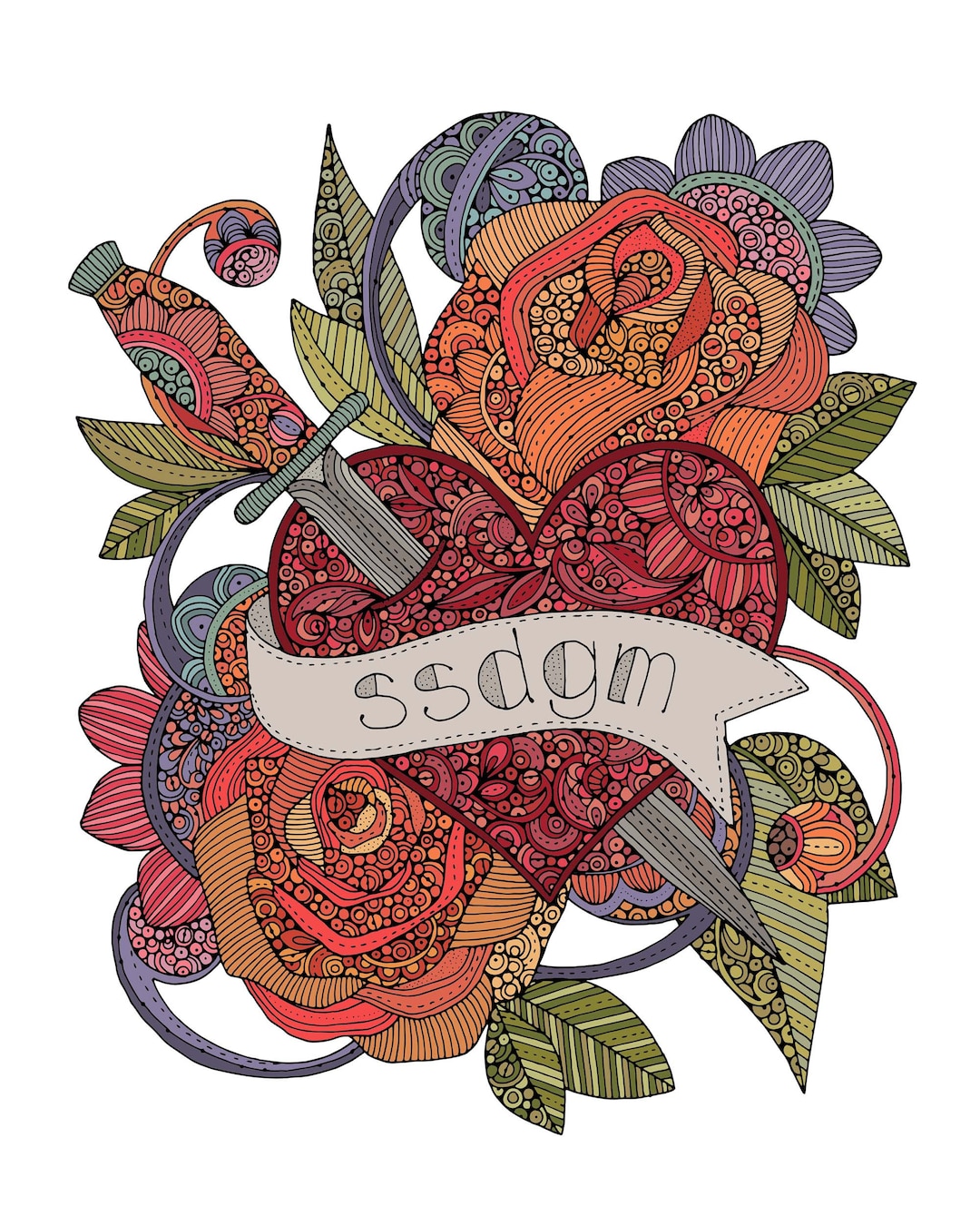 SSDGM Tattoo Heart Art Print, True Crime Fan Decor (8x10) - Etsy
