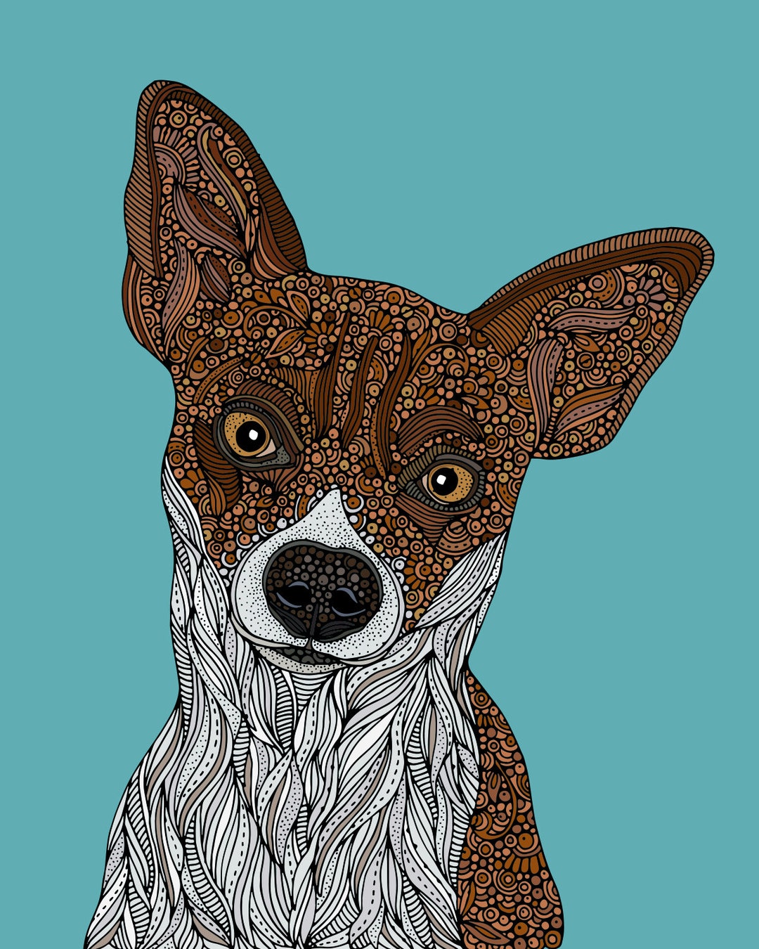 Chico Dog Art Print: Pen & Ink Pet Portrait (8x10) - Etsy