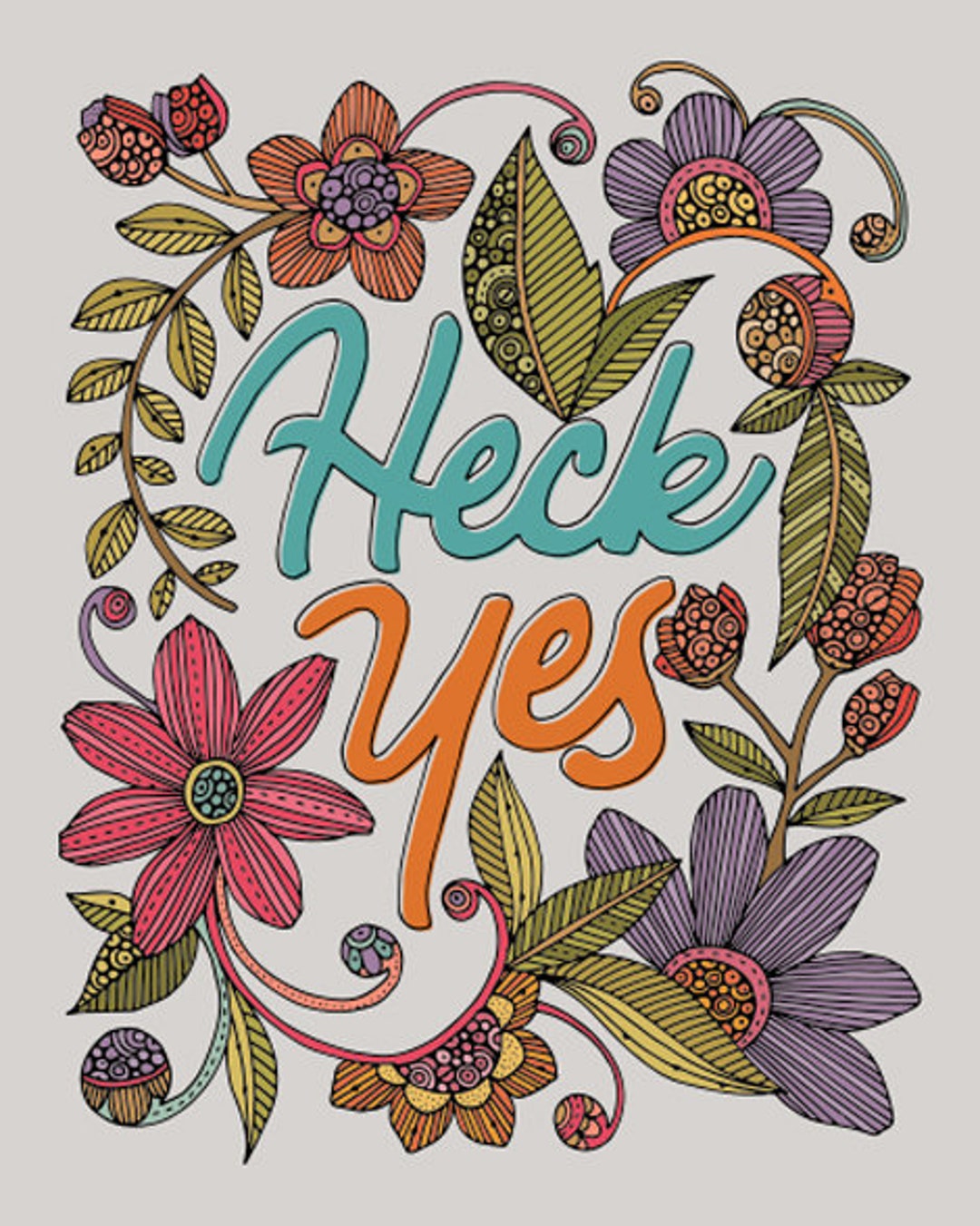 Heck Yes , Art Print - Wall Art Print - Quote Print - Home Print ...