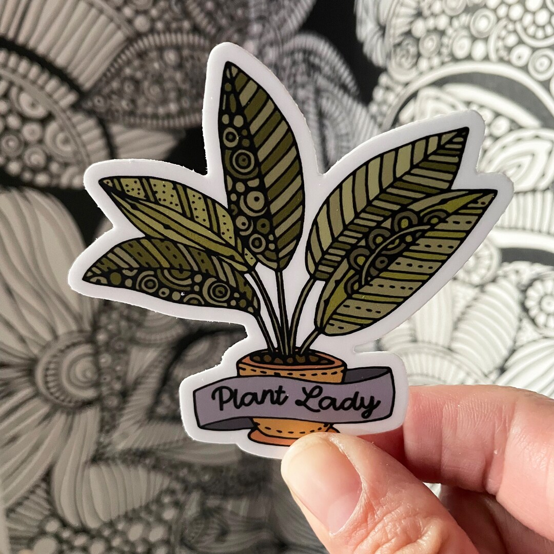 Plant Lady, Vinyl Sticker, Small Sticker, Laptop Sticker, Water Bottle ...