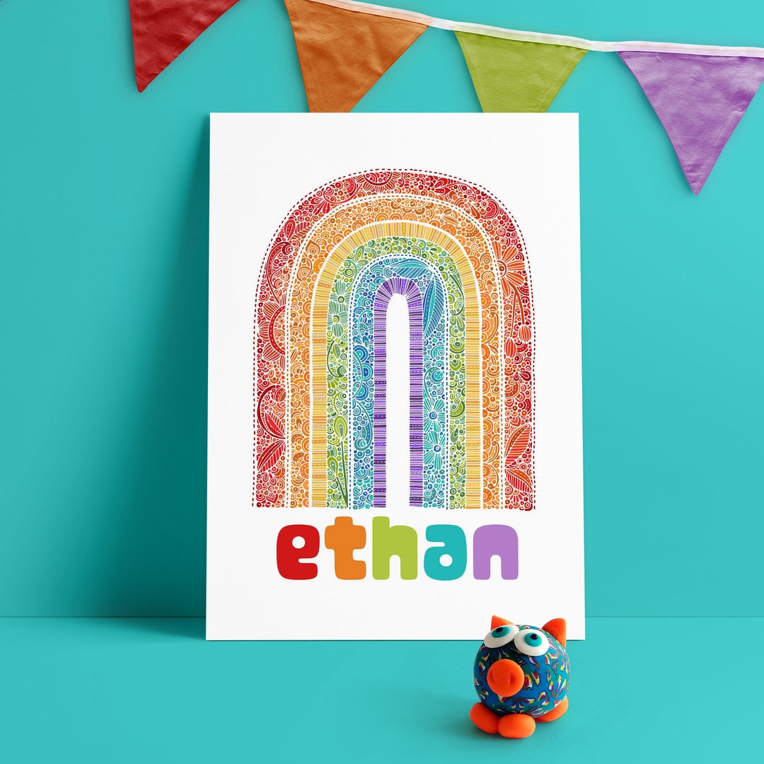 The Rainbow Custom Name Personalize Name Print Prints for Nursery Baby ...