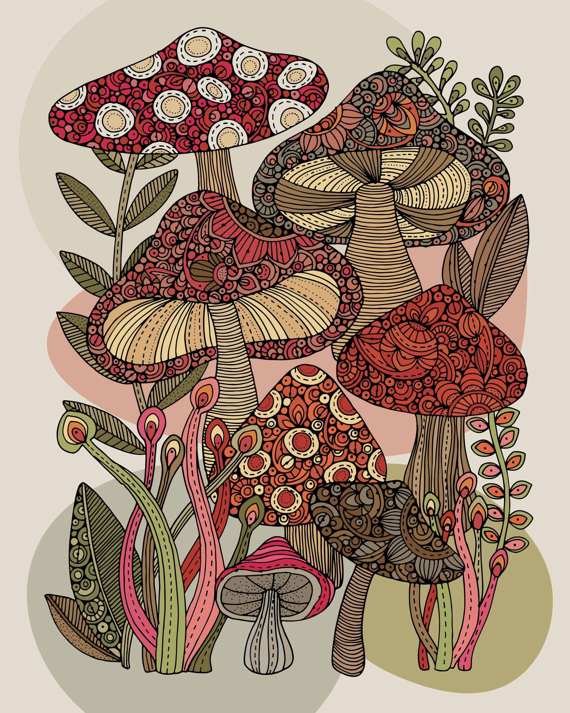 Giclée Art & Collectibles Prints Mushroom Art Print Mushroom ...