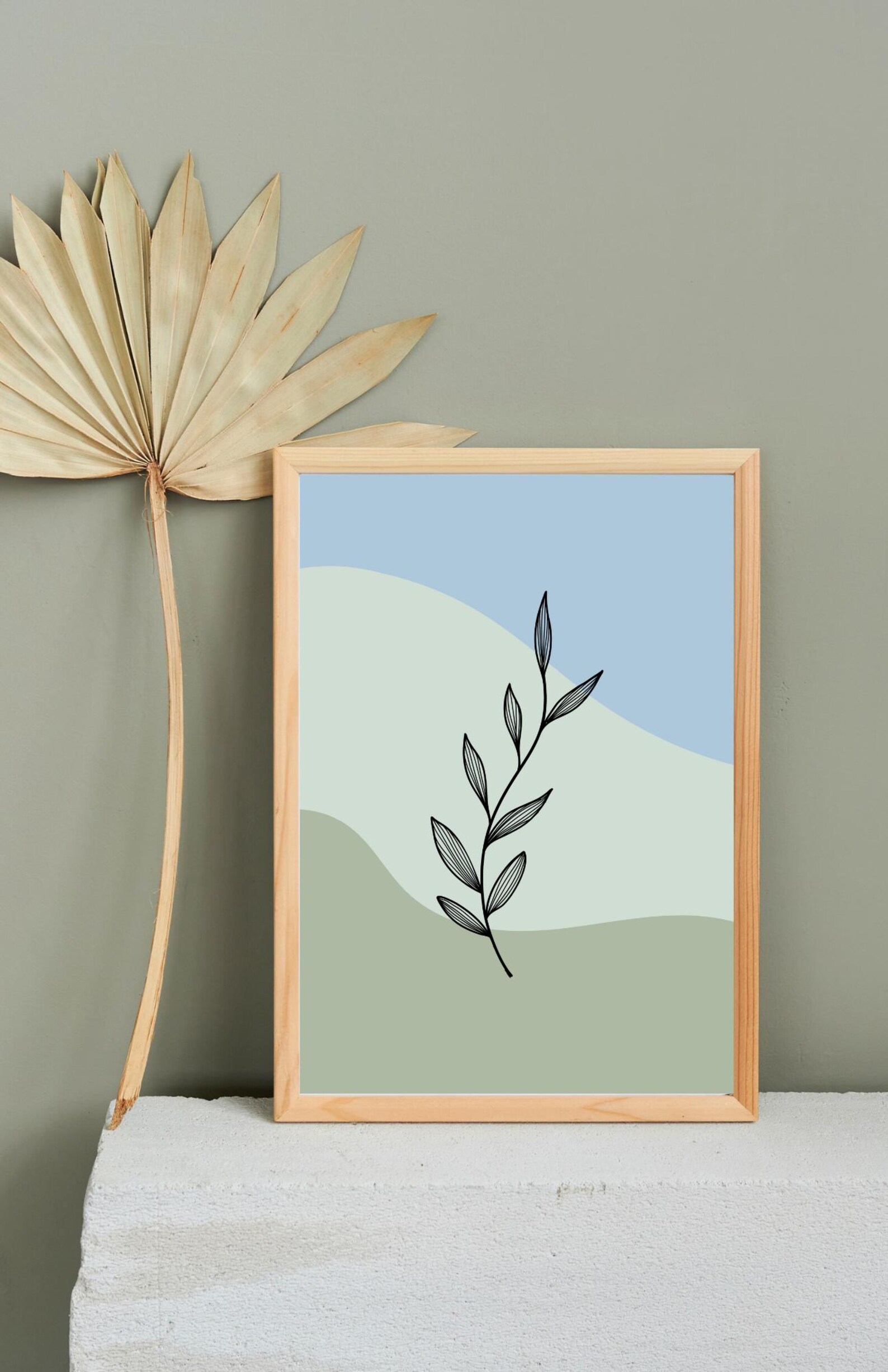 Wavy Leaf Abstract Digital Print, Wall Decor - Etsy