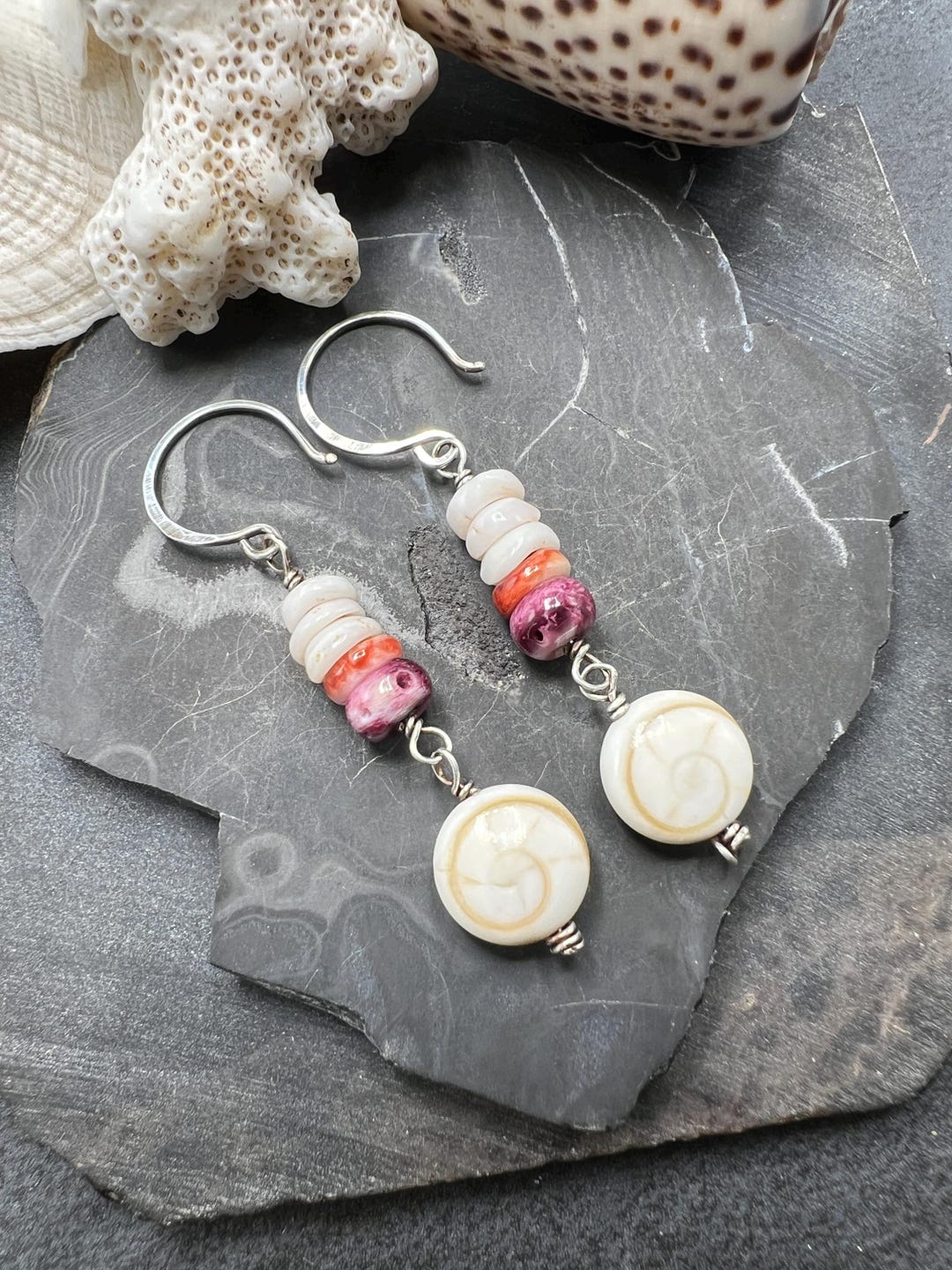 Kula - Shiva Eye, Puka Shell, Purple Spiny Oyster Heishi and Sterling ...