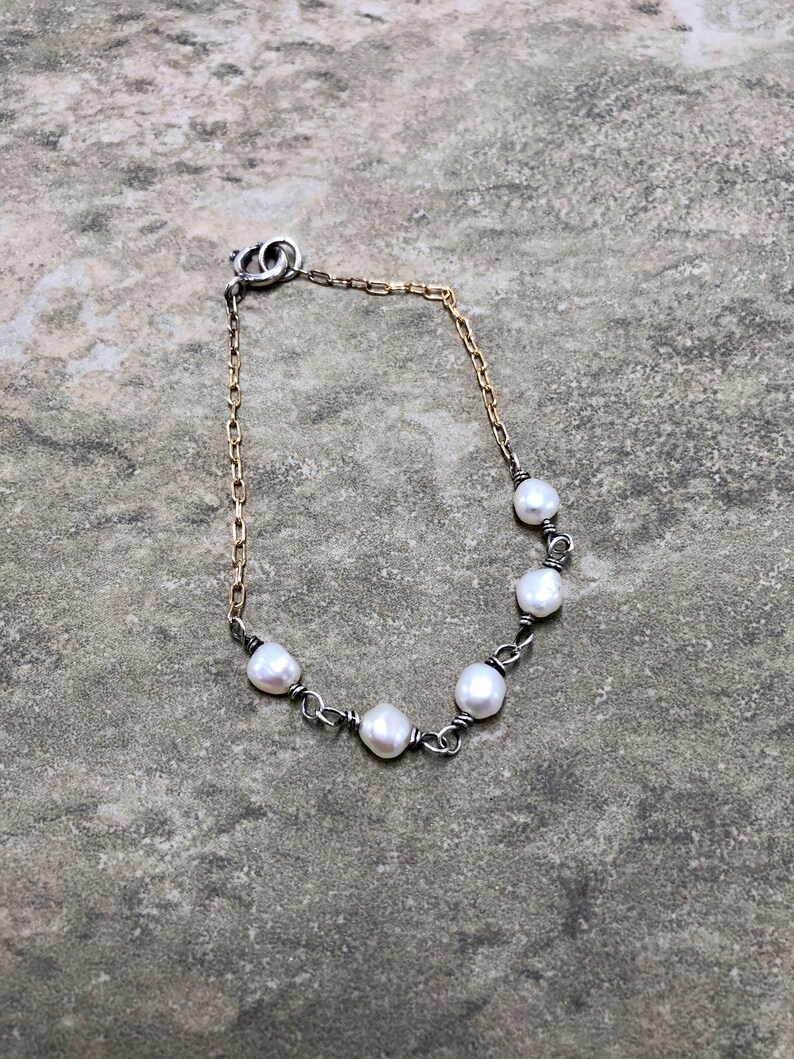 Moonlit Freshwater Pearl 14k Gold Fill and Sterling Silver - Etsy