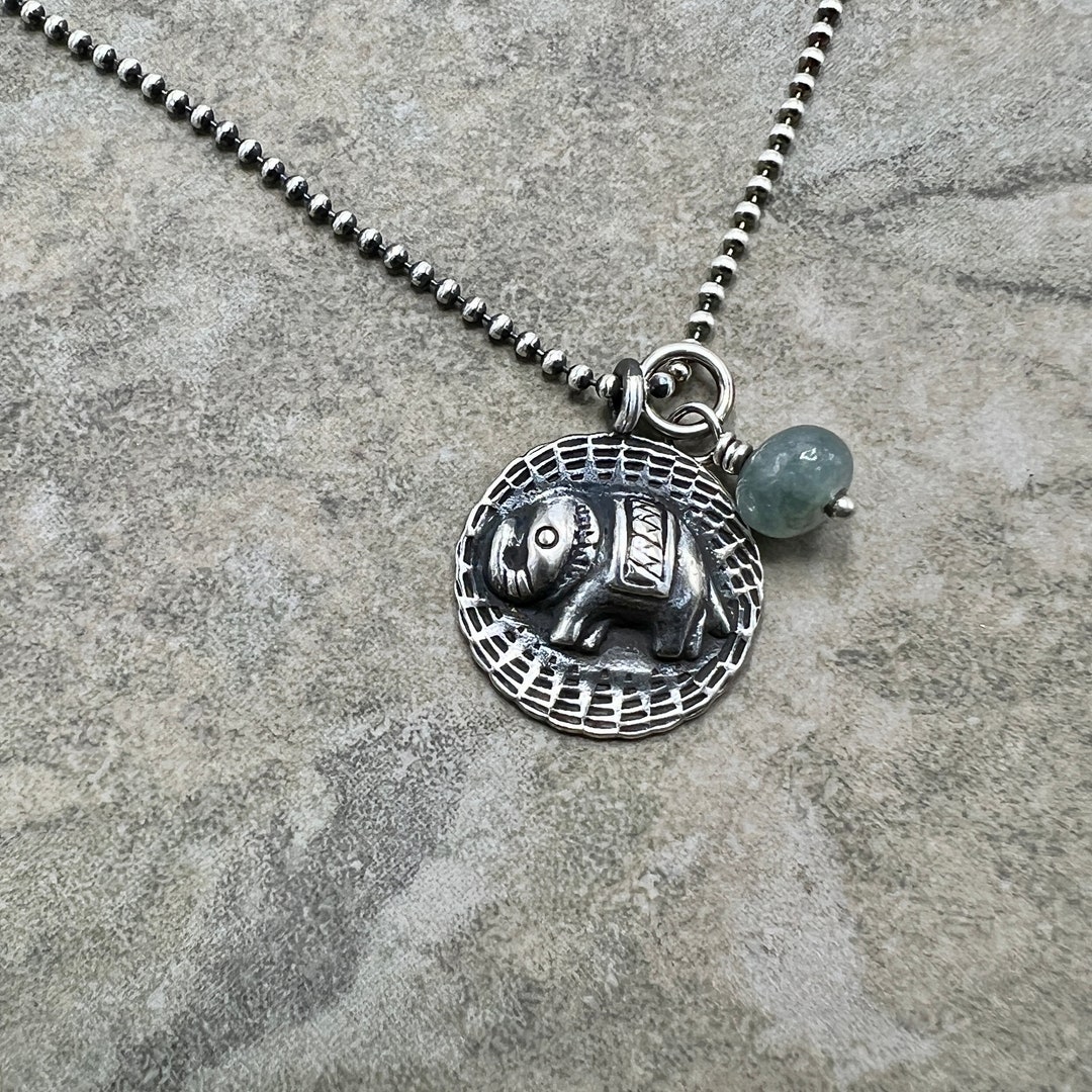 The Lucky Elephant - Burma Jade and Sterling Silver Necklace - Etsy