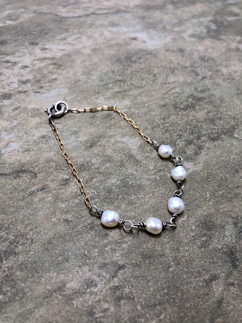 Moonlit Freshwater Pearl 14k Gold Fill and Sterling Silver - Etsy