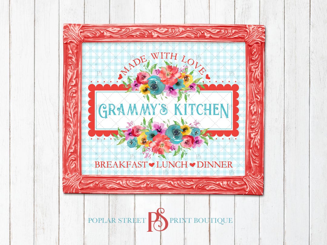 Grammy's Kitchen Sign | Country Farmhouse Home Artwork | Printable ...