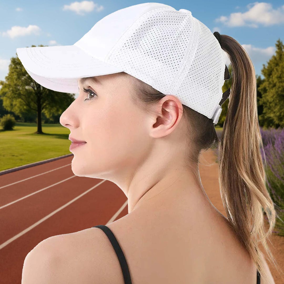 Ponytail Hat With Magnetic Opening, Messy Bun Cap for Busy Moms ...