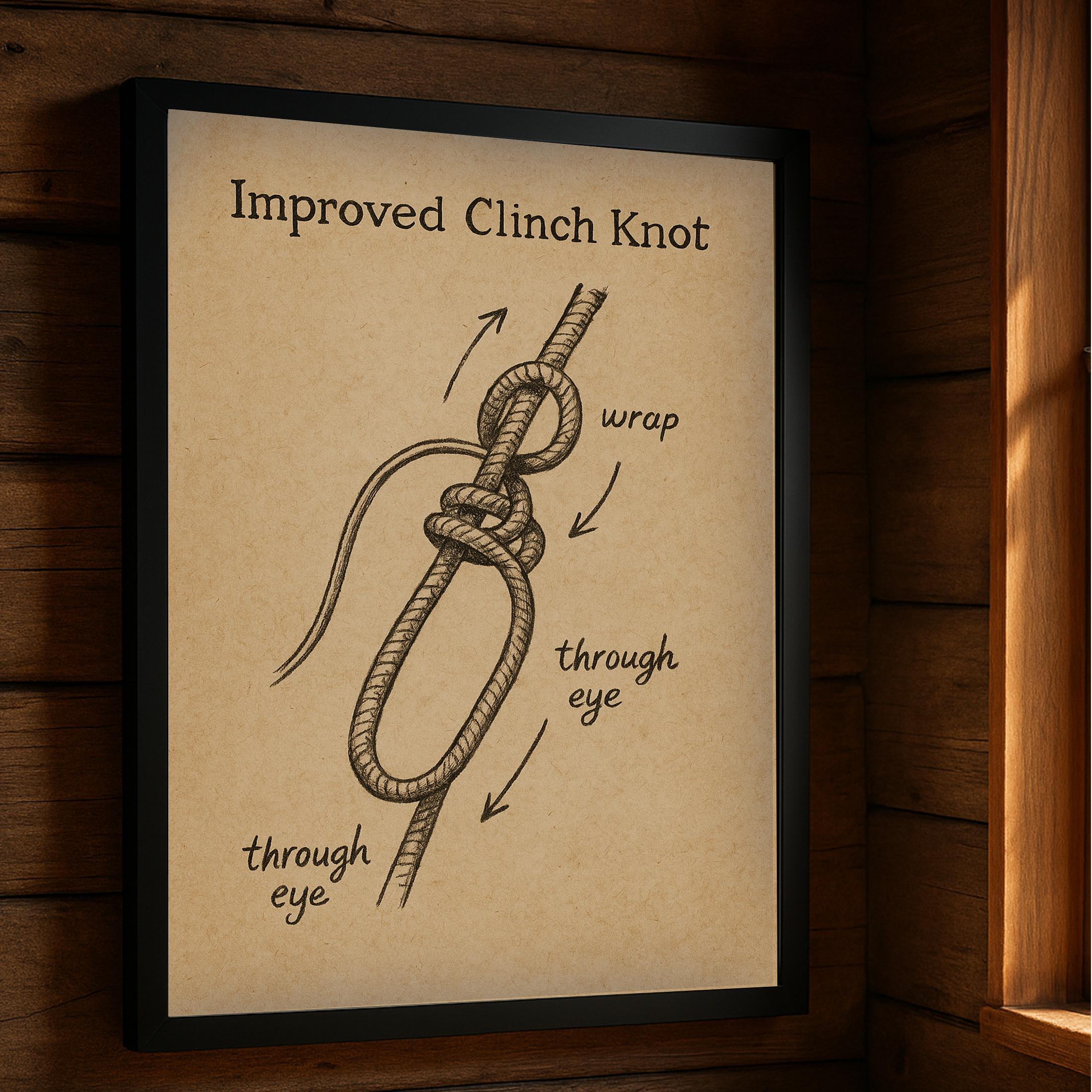 Fishing Knots Guide Poster | Vintage Fishing Decor | Illustrated Knot ...