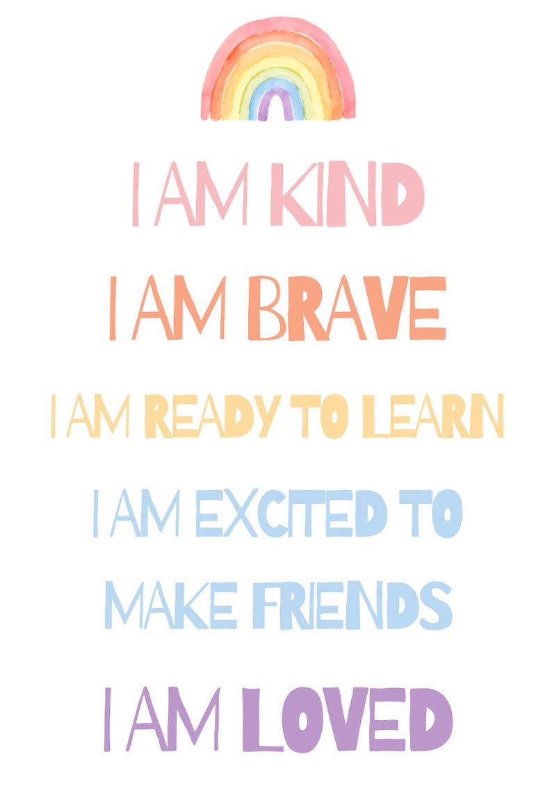 Starting School Affirmations Poster Positive Affirmations Kids ...