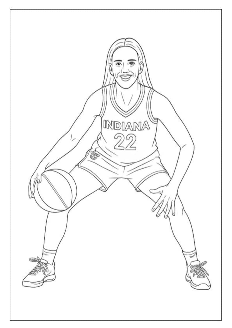 Caitlin-inspired Basketball Coloring Book | 10 Printable Pages ...