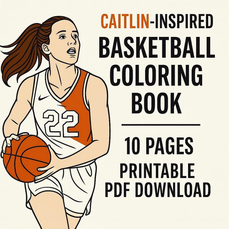 Caitlin-inspired Basketball Coloring Book | 10 Printable Pages ...